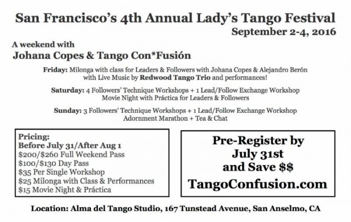 San Francisco's 4th Annual Lady's Tango Festival 2016 | The Queer Tango ...